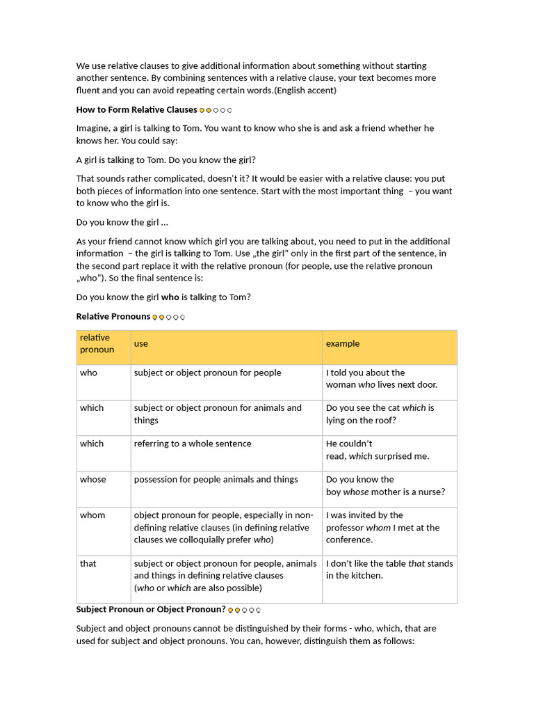 We Use Relative Clauses To Give Additional Information About Something ...
