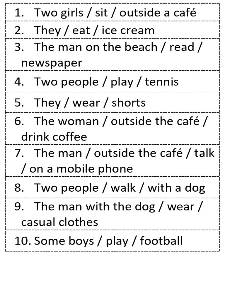 Daily Life Scenes at a Café and Beach | PDF