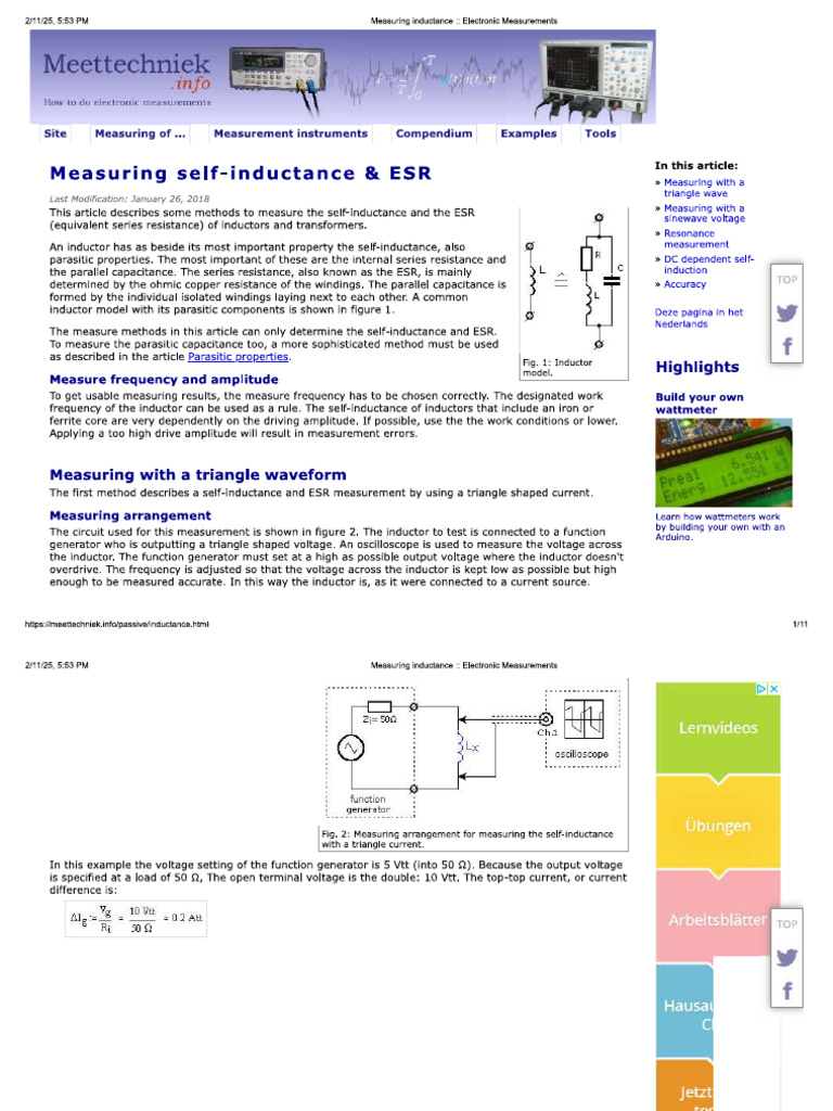 Measuring Inductance and Series Resistance With Scope & Siggen | PDF