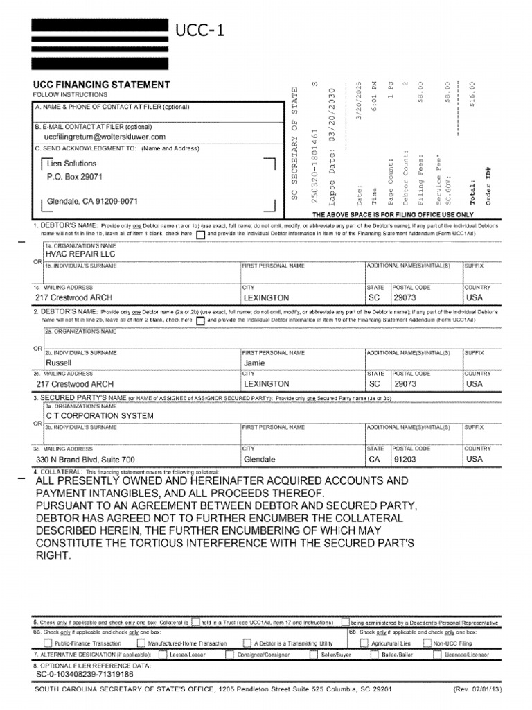 UCCSearch Filing Document | PDF
