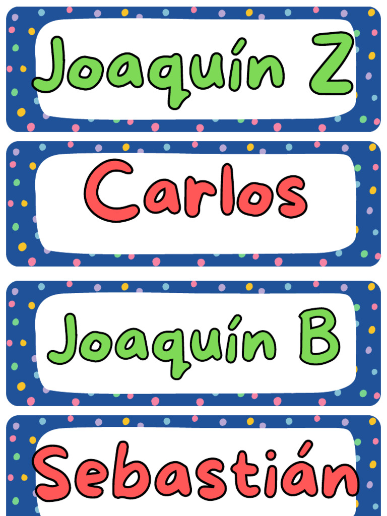 Colorful Dots Pattern Name Tag A4 Document | PDF