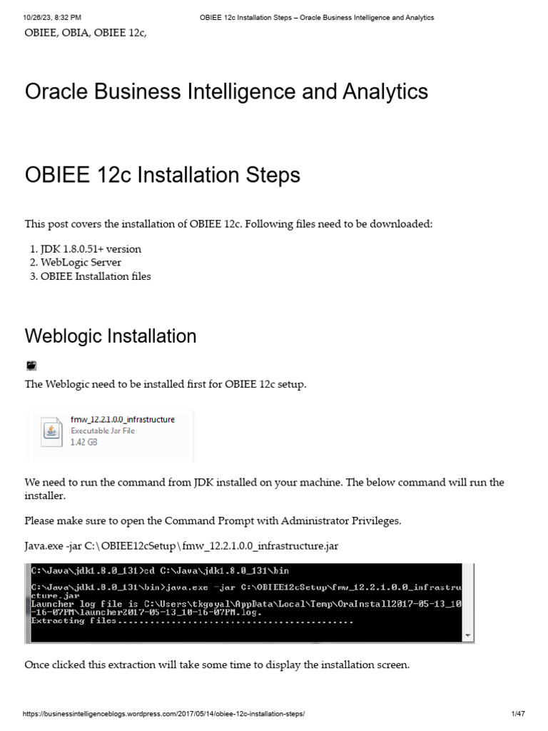 OBIEE 12c Installation Guide | PDF | Information Technology Management ...