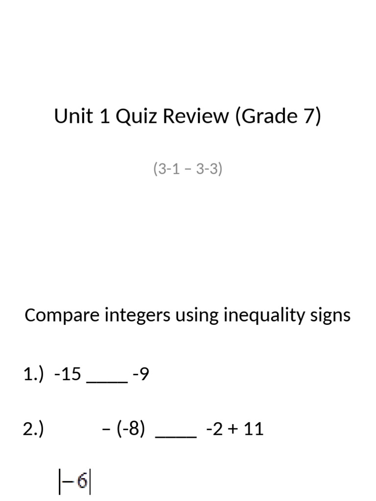 Integers Review | PDF