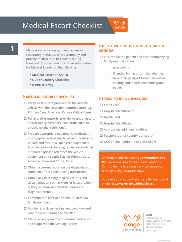 Medical Escort Transport Guidelines | PDF | Health Care | Medicine