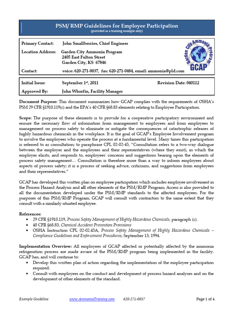 Example-Guidelines Emply Part | PDF | Safety | Occupational Safety And Health