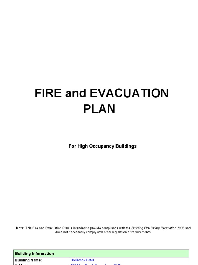 Fire and Evacuation Plan-High Occupancy Building | PDF | Fire Safety ...