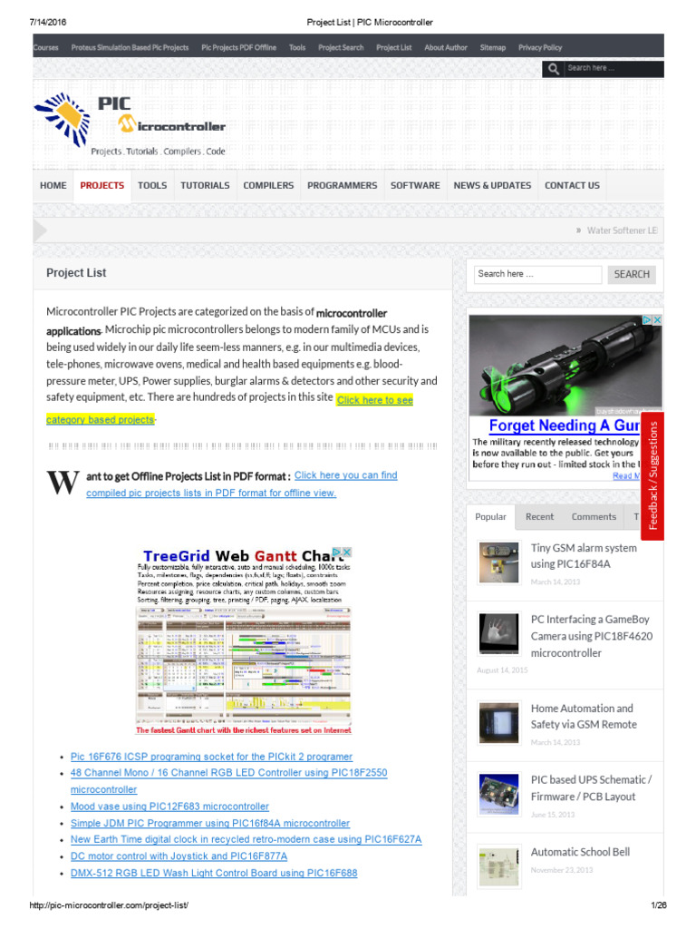 Project List 1119 PIC Microcontroller Projects | PDF | Microcontroller | Computing
