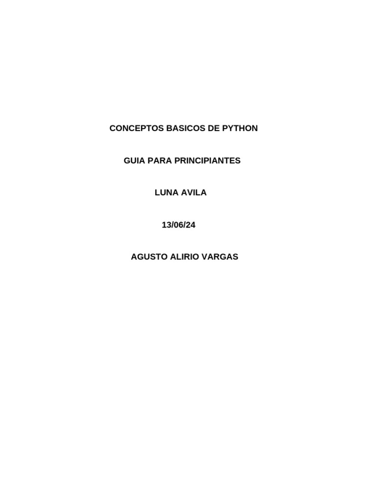Conceptos Basicos de Python | PDF | Python (lenguaje de programación) | Lenguaje de programación