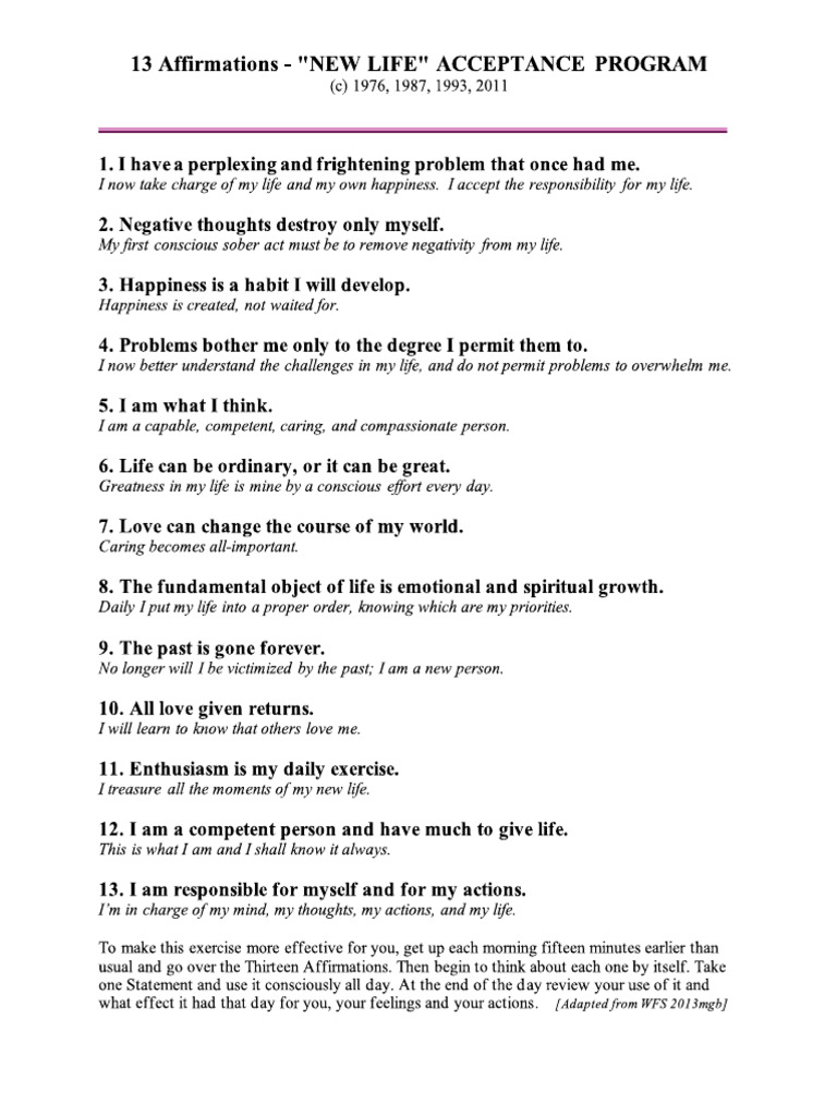 13 Affirmations | PDF