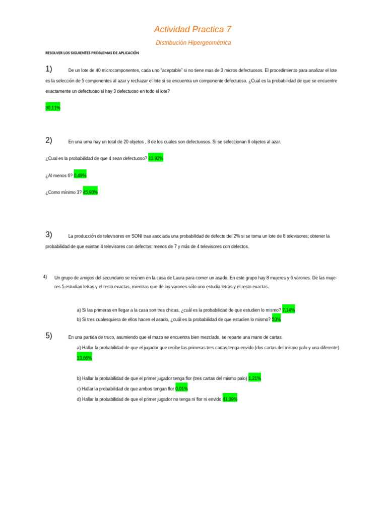 P2 Actividad7 Hipergeometrica | PDF