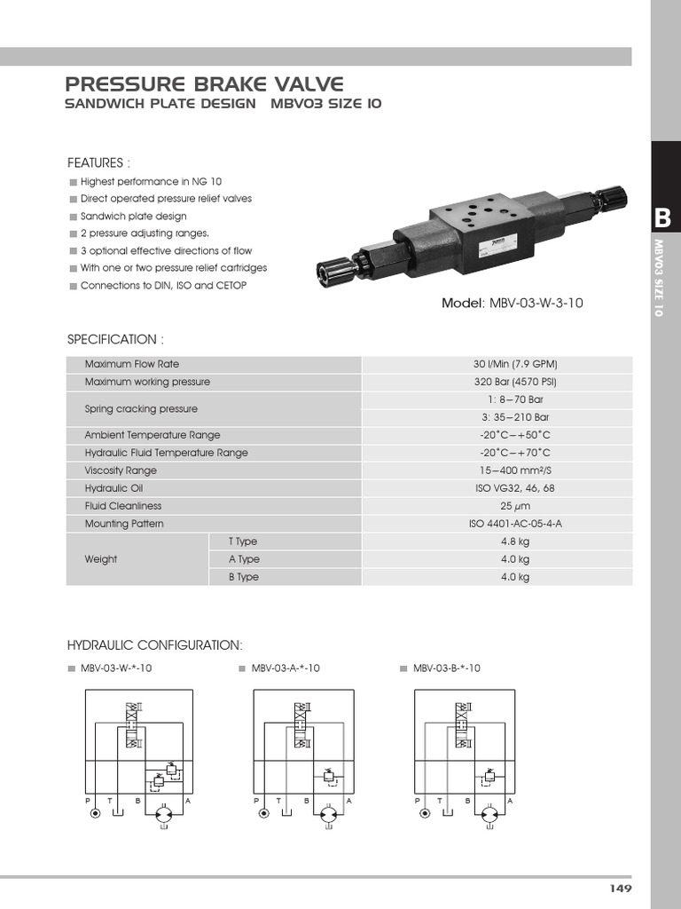 MBV 03 Pressure Brake Valve | PDF | Valve | Pressure