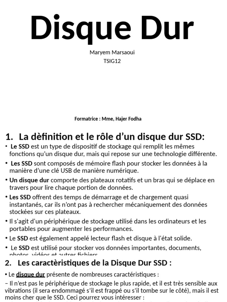 Définition et Installation du SSD | PDF | Disque dur | Solid-state Drive