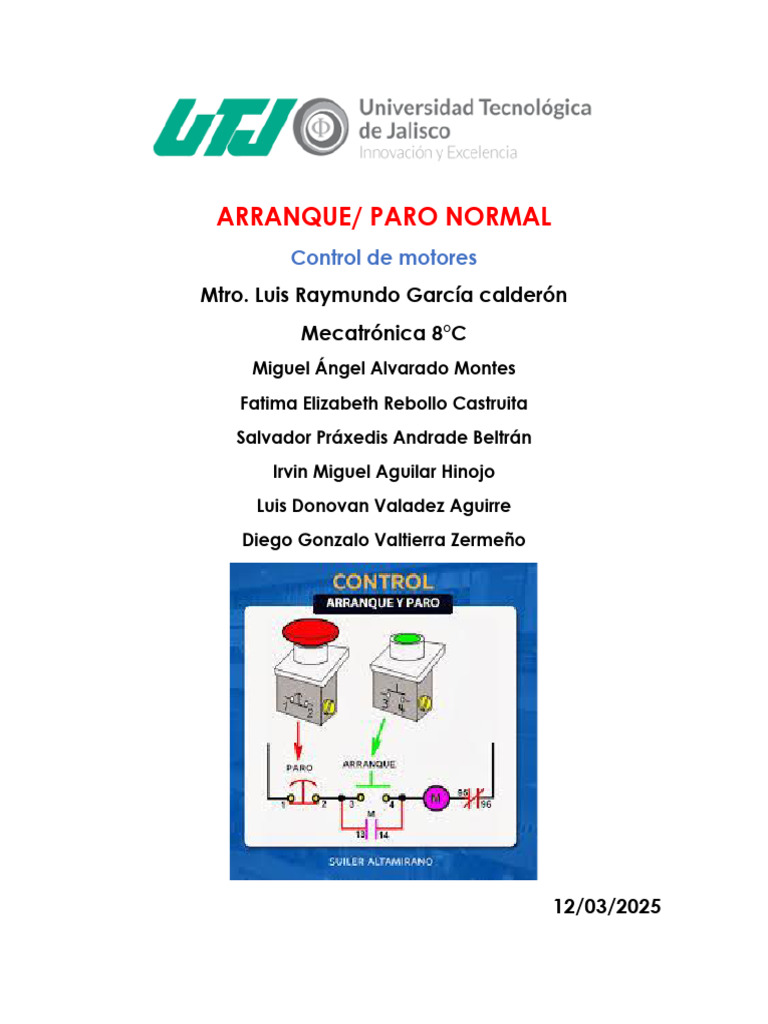 Control de Arranque y Paro de Motores | PDF