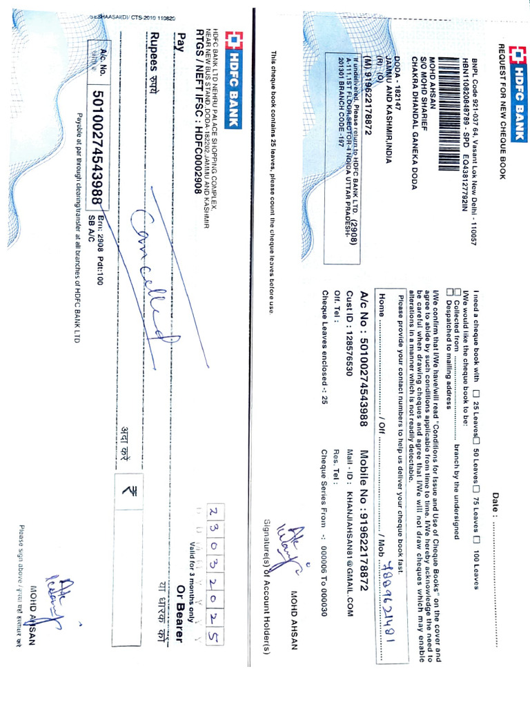 Cheque Cancelled | PDF