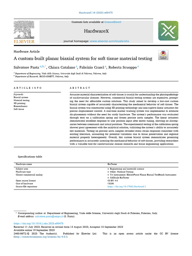 A Custom-Built Planar Biaxial System For Soft Tissue Material Testing ...