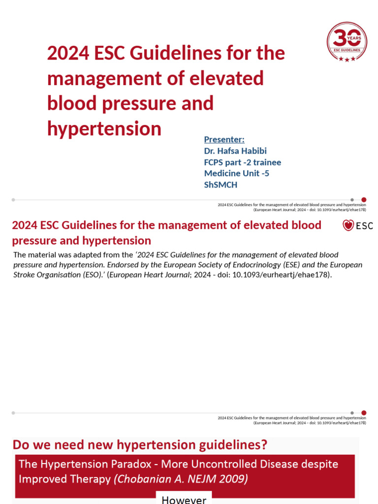 ESC HTN 2024 Revised | PDF | Hypertension | Cardiovascular Diseases