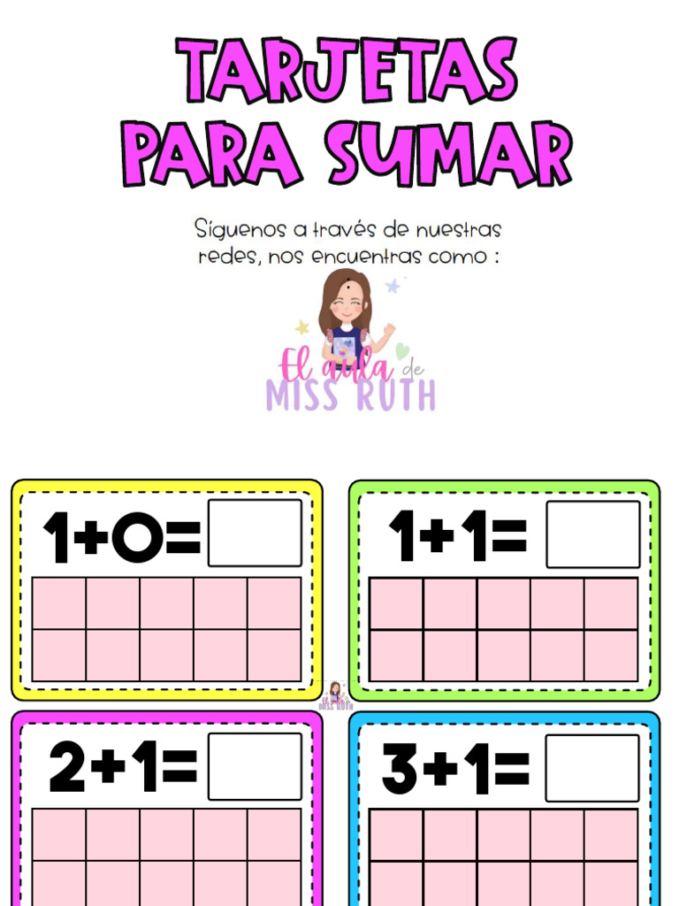 Tarjetas para Sumar 1-1 | PDF
