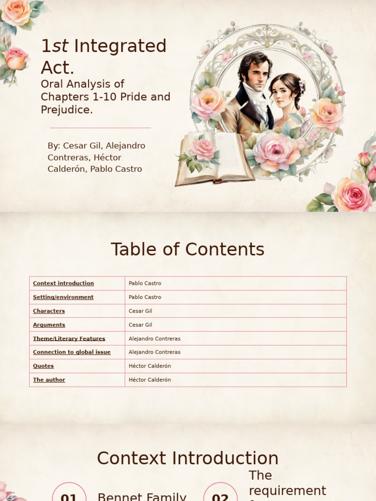 Analysis of Pride and Prejudice Chapters 1-10 | PDF | Pride And ...