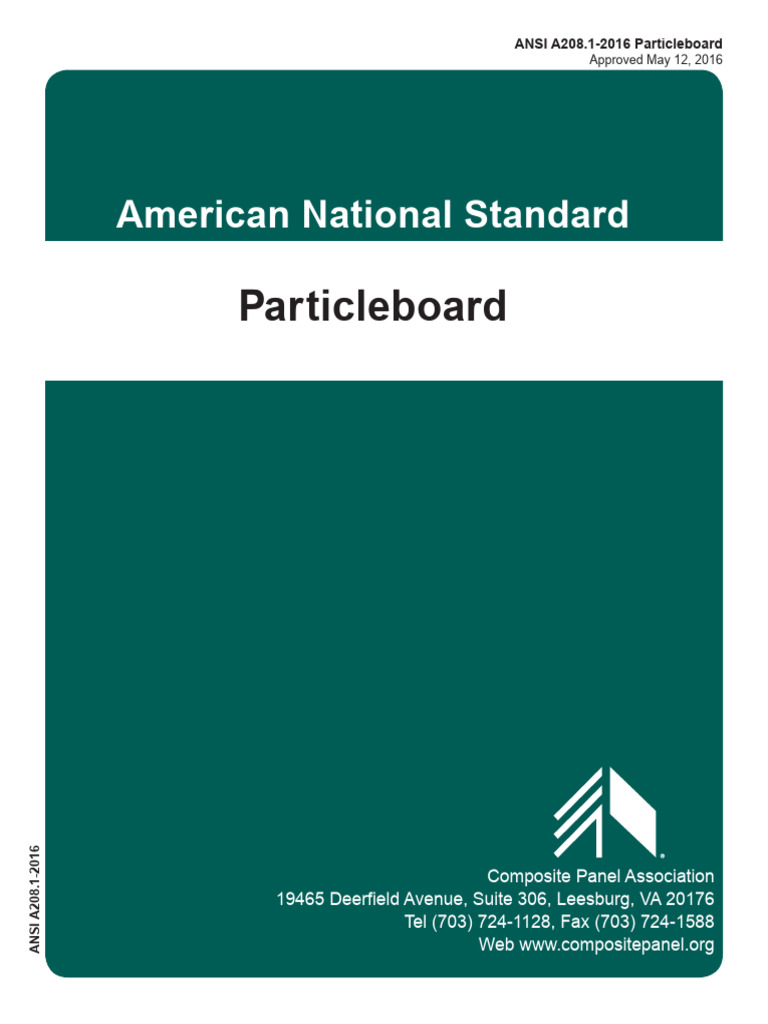 CPA ANSI Standard A208 1 Particleboard 2016 | PDF | Pascal (Unit)
