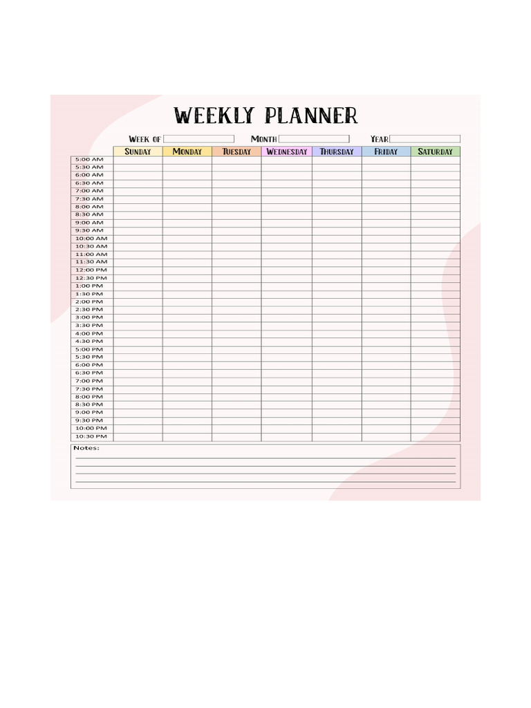 Free Printable Weekly Calendar Templates 14409.Jpg | PDF