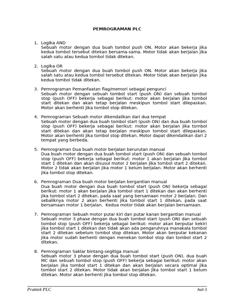 Soal Pemrograman PLC | PDF