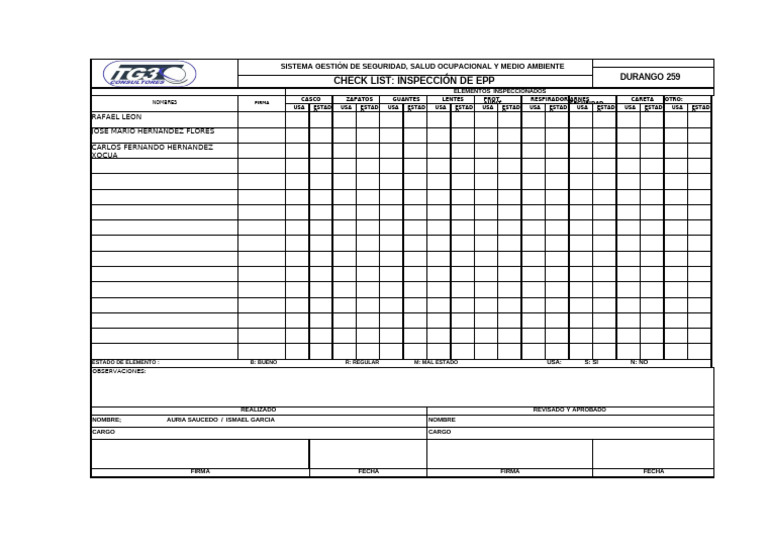 Editable Check List Epp | PDF