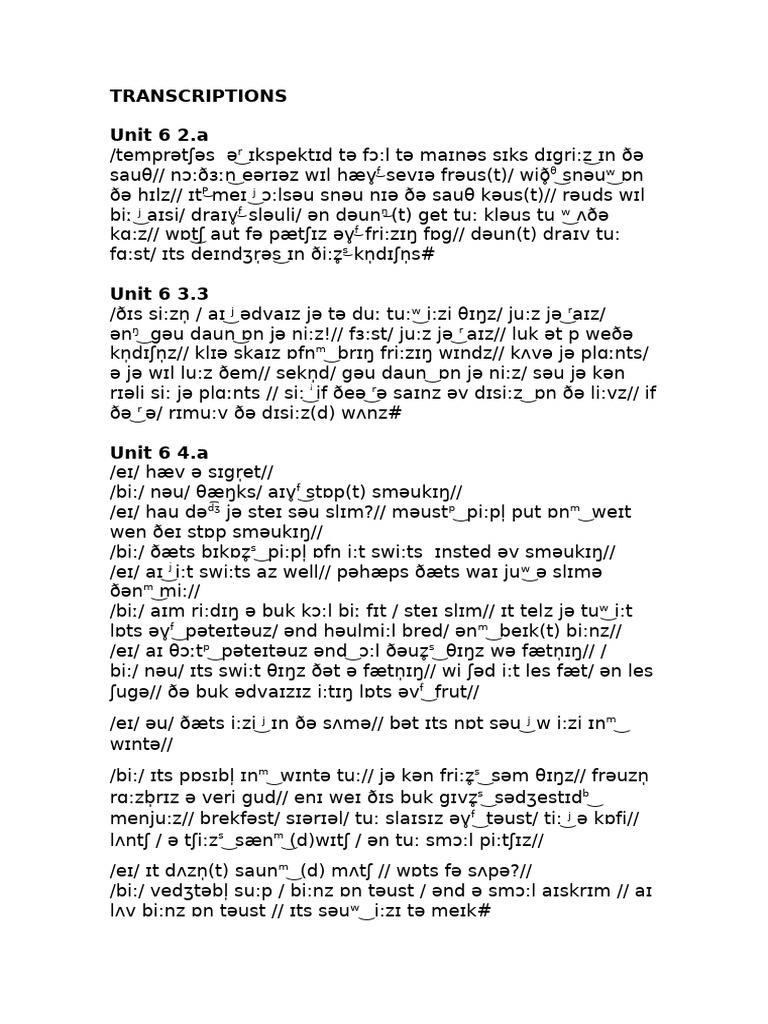 TRANSCRIPTIONS | PDF