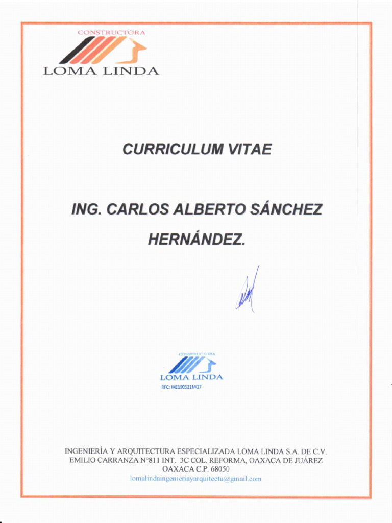 Curriculum Ing Carlos Alberto Sanchez | PDF