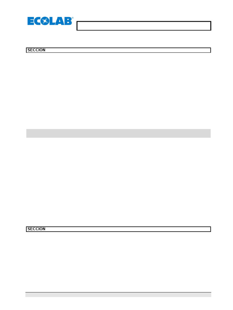 Hoja de Seguridad Vortexx Ecolab | PDF | Residuos