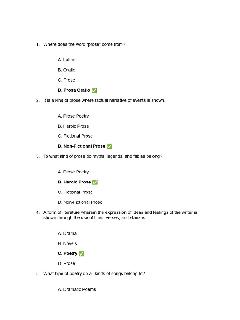 Module 1 (Differences Between Prose and Poetry) | PDF | Poetry | Prose