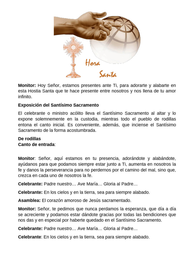Hora Santa | PDF | eucaristía | Amor