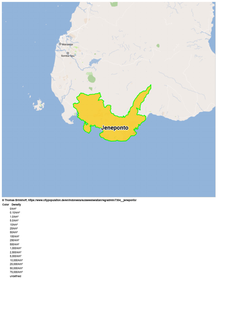 Jeneponto (Regency, Indonesia) - Population Statistics, Charts, Map and ...