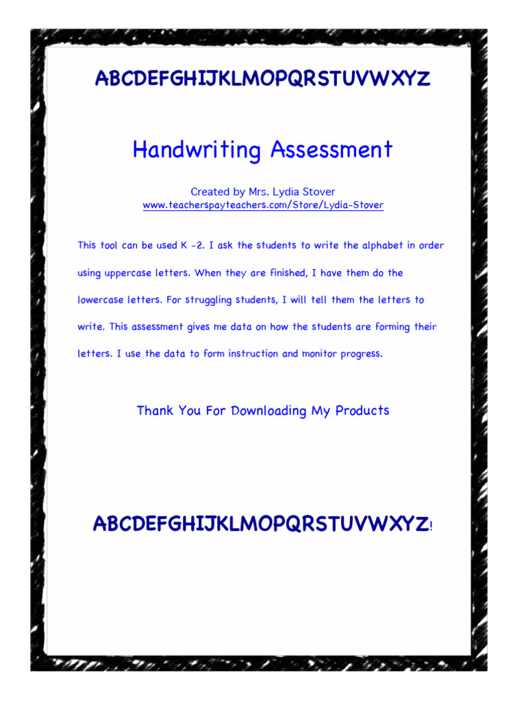 AlphabetWritingAssessment 1 | PDF | Western Calligraphy | Latin Script