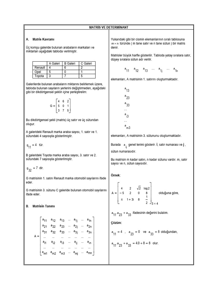 47-Matris Ve Determinant | PDF