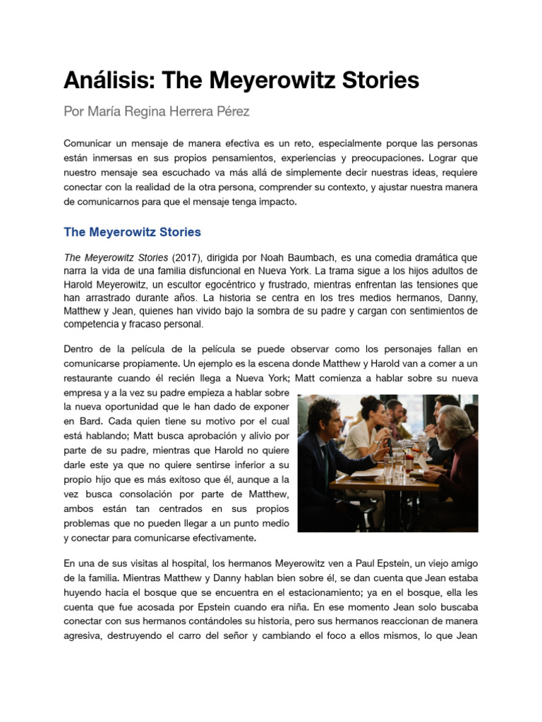 Análisis de comunicación en Meyerowitz | PDF