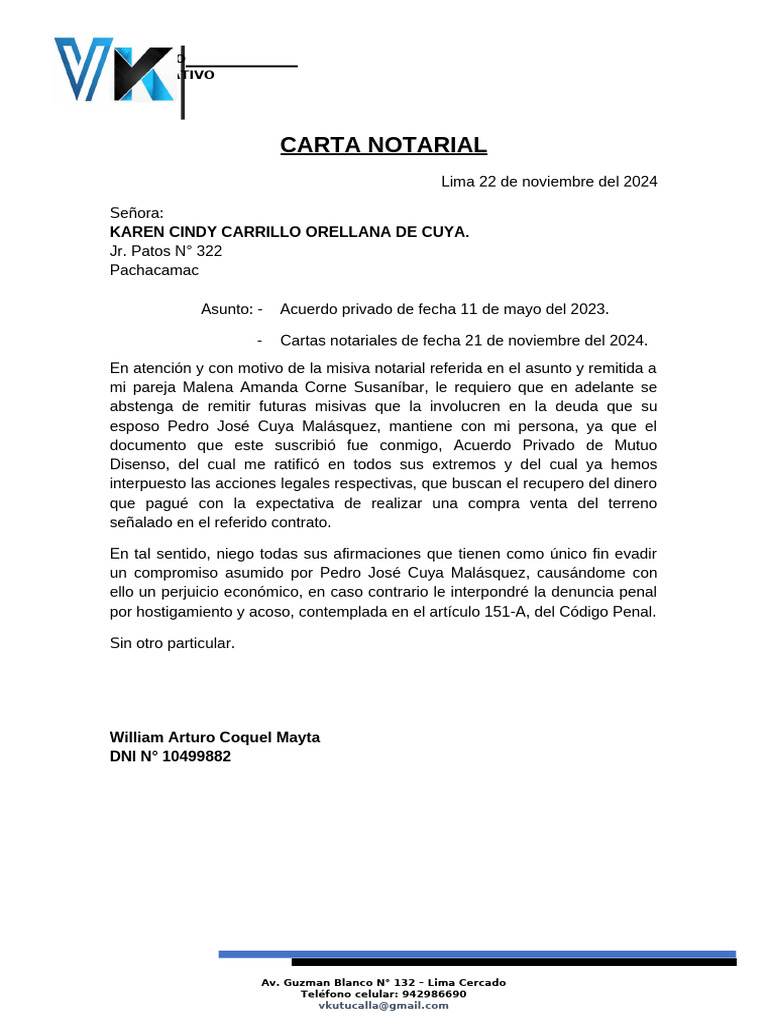 Carta Notarial 2 | PDF