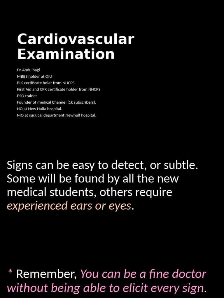 Cardiovascular Examination Guide | PDF | Cardiovascular System | Heart