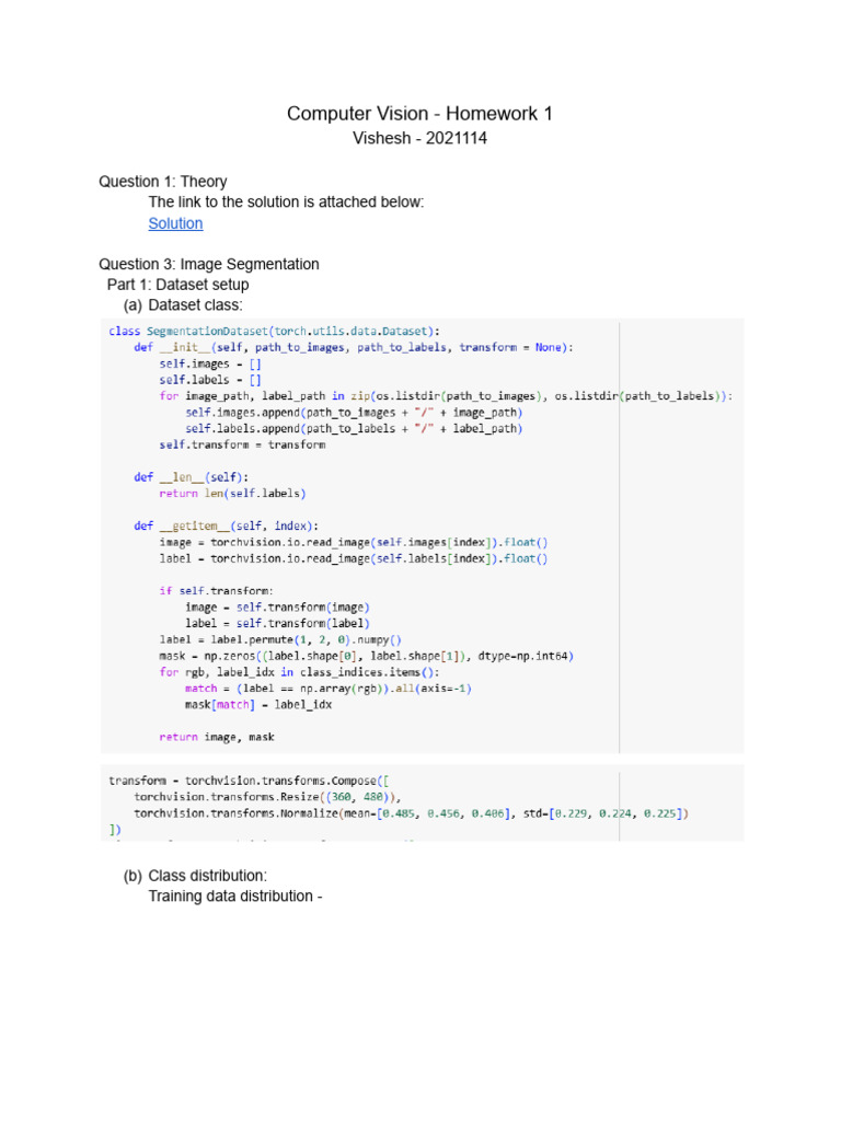 CV assignment 1 - Q3 and Q4 | PDF | Information Retrieval | Cognition