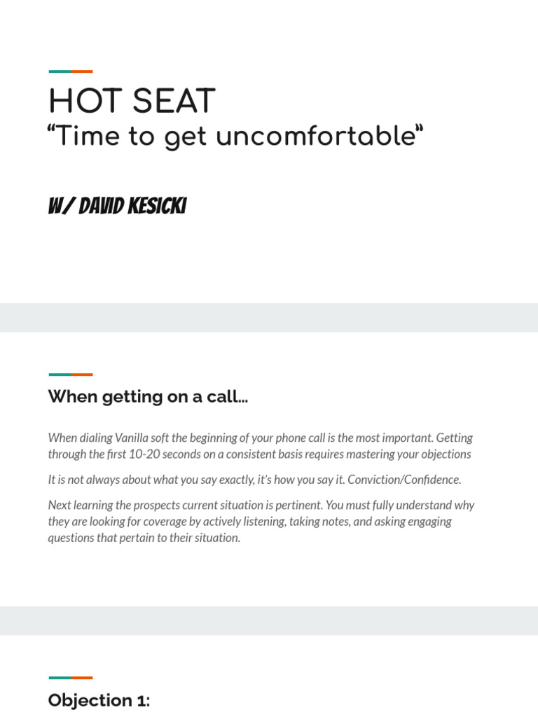 Objection handling for calling (health coverage) | PDF