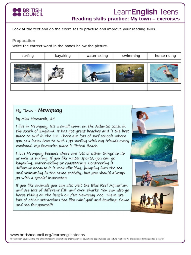 My Town - Exercises 4 | PDF