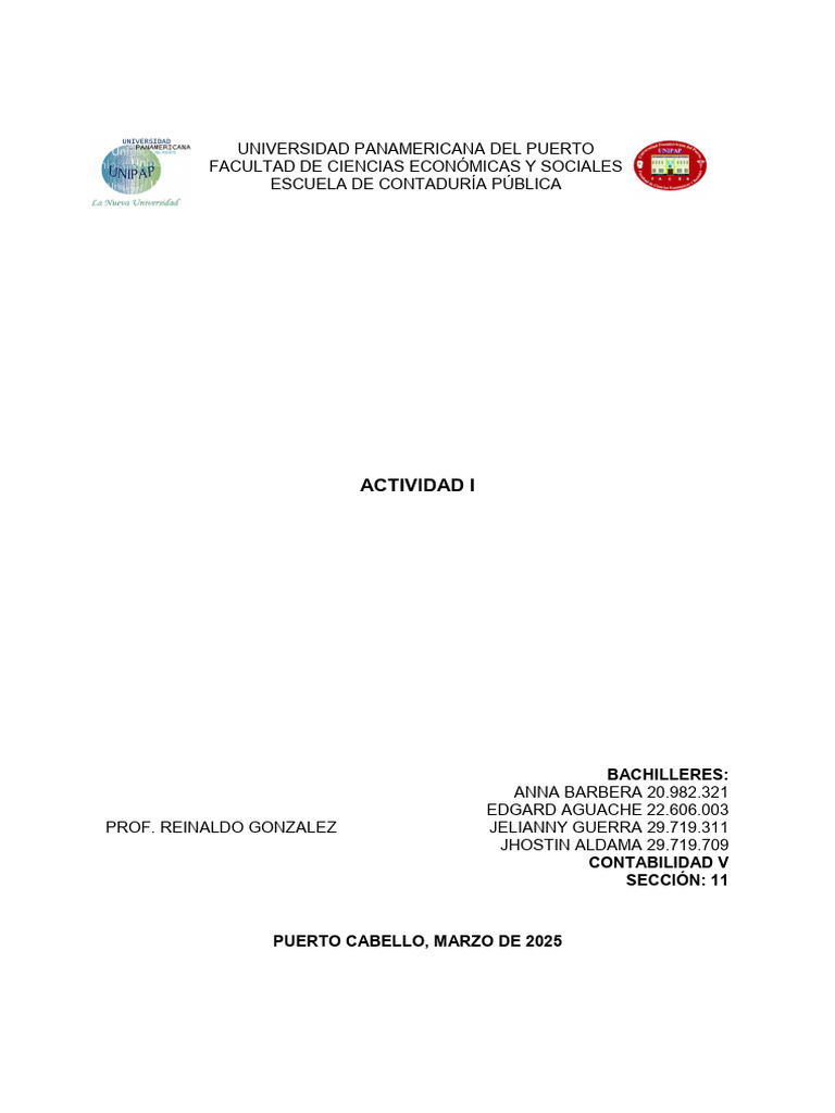 2 Do Corte Contabilidad V Actividad I | PDF | Inflación | Contabilidad