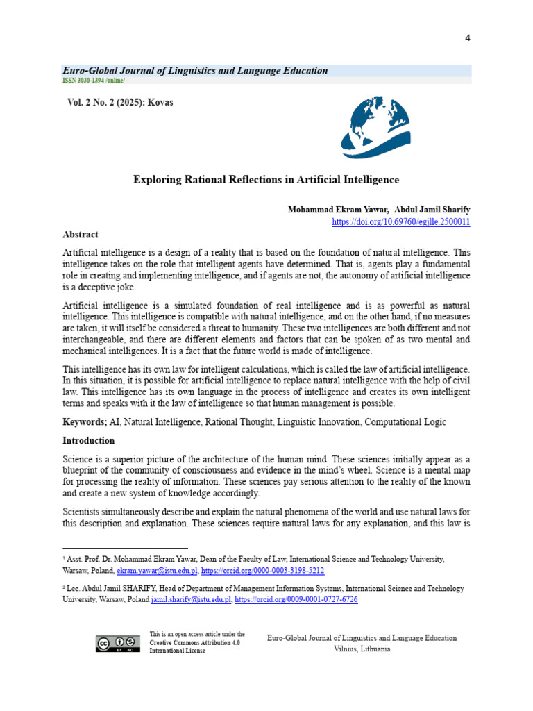 Exploring Rational Reflections in Artificial Intelligence | PDF ...