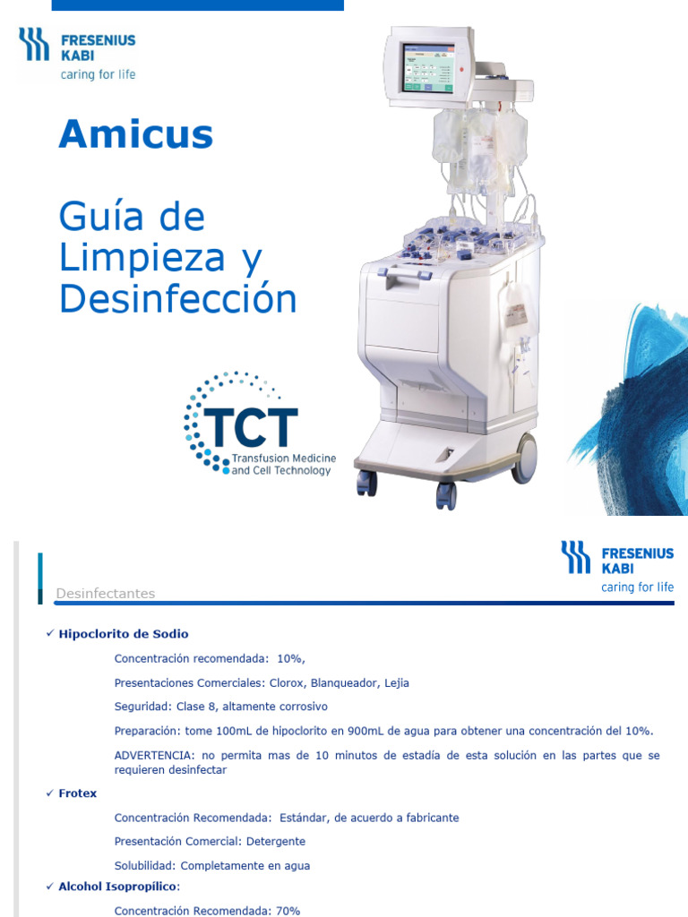 Guía de Limpieza Amicus Fresenius Kabi | PDF | Blanqueador | Agua