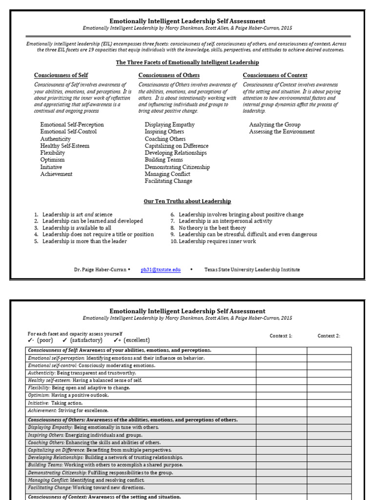 Emotionally Intelligent Leadership Guide | PDF | Leadership | Emotional ...