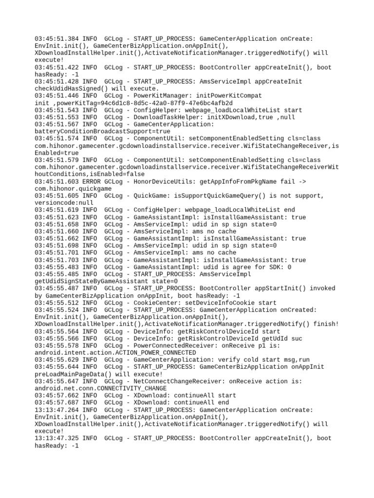 GameCenter Application Startup Logs | PDF
