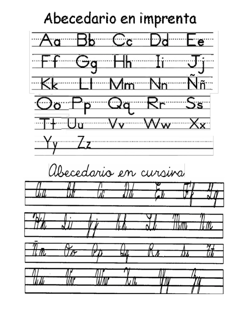 Abecedario Imprenta y Cursiva | PDF