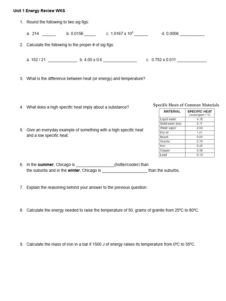Energy and Heat Transfer Calculations | PDF