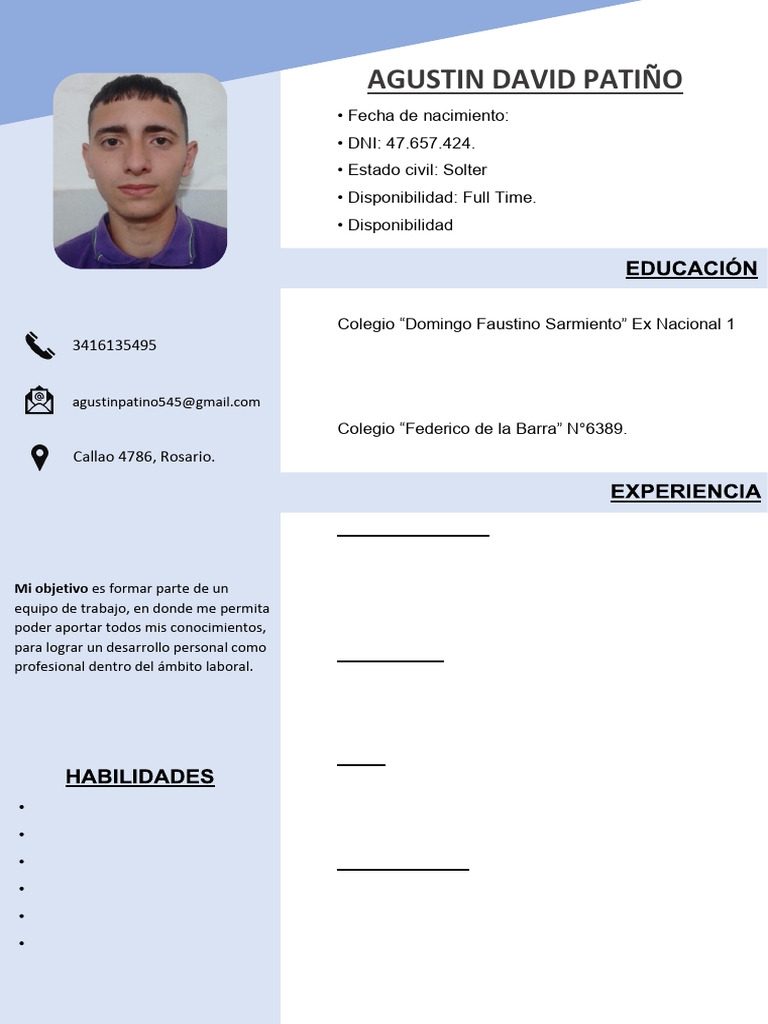 1742932732716_CV - Agustin David Patiño-2 | PDF