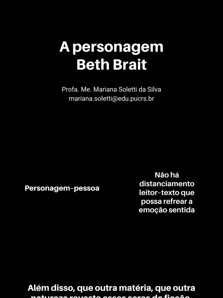 A Personagem Beth Brait - Mariana Soletti | PDF | Aristóteles | Realidade