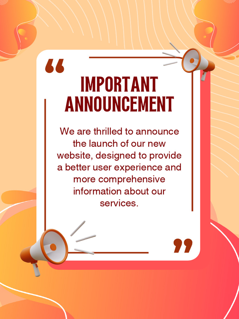 Orange Illustrative Important Announcement Flyer PDF | PDF